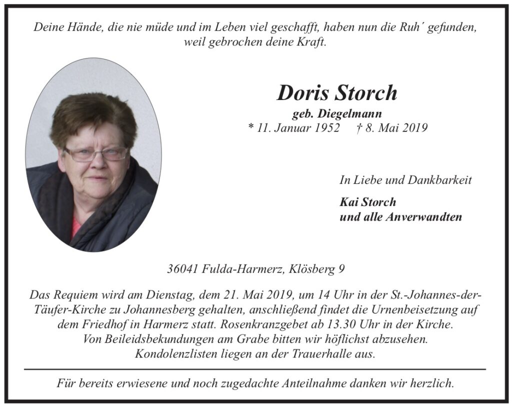 Doris Storch - Bestattungshaus Jörg Müller Bestattungshaus Jörg Müller