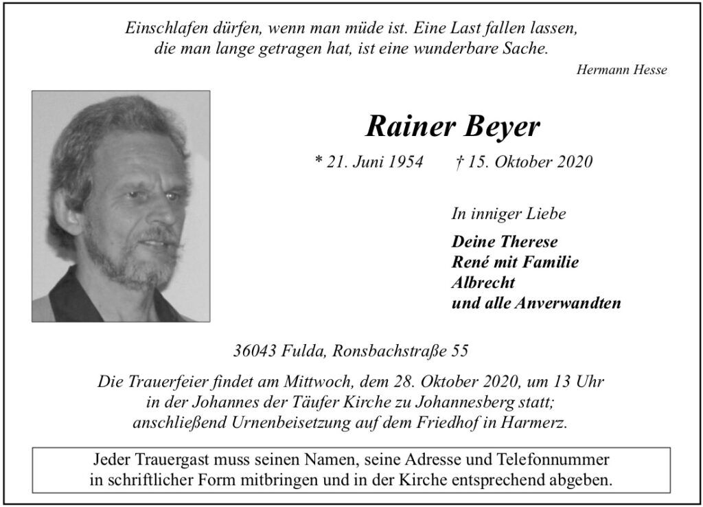 Rainer Beyer - Bestattungshaus Jörg Müller Bestattungshaus Jörg Müller