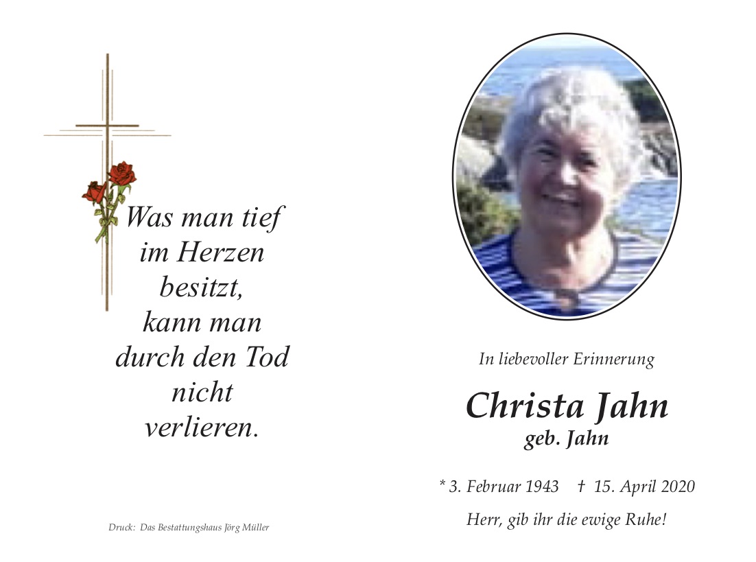 Christa Jahn - Bestattungshaus Jörg Müller Bestattungshaus Jörg Müller