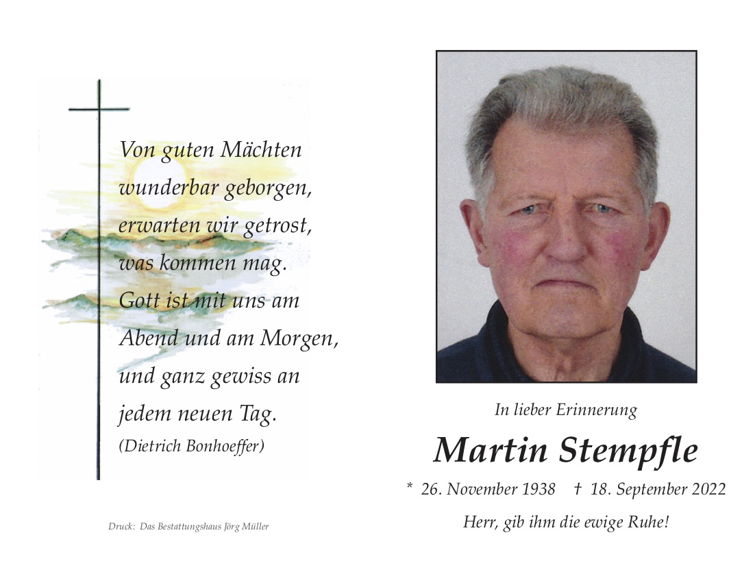 Martin Stempfle - Bestattungshaus Jörg Müller Bestattungshaus Jörg Müller